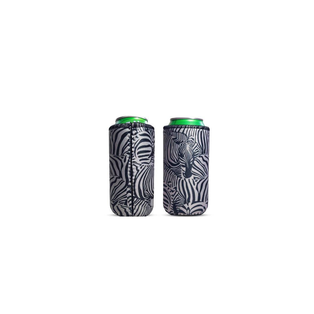 Frosty Zebra Print Black & Grey Neoprene Cooler Sleeve Collection ...