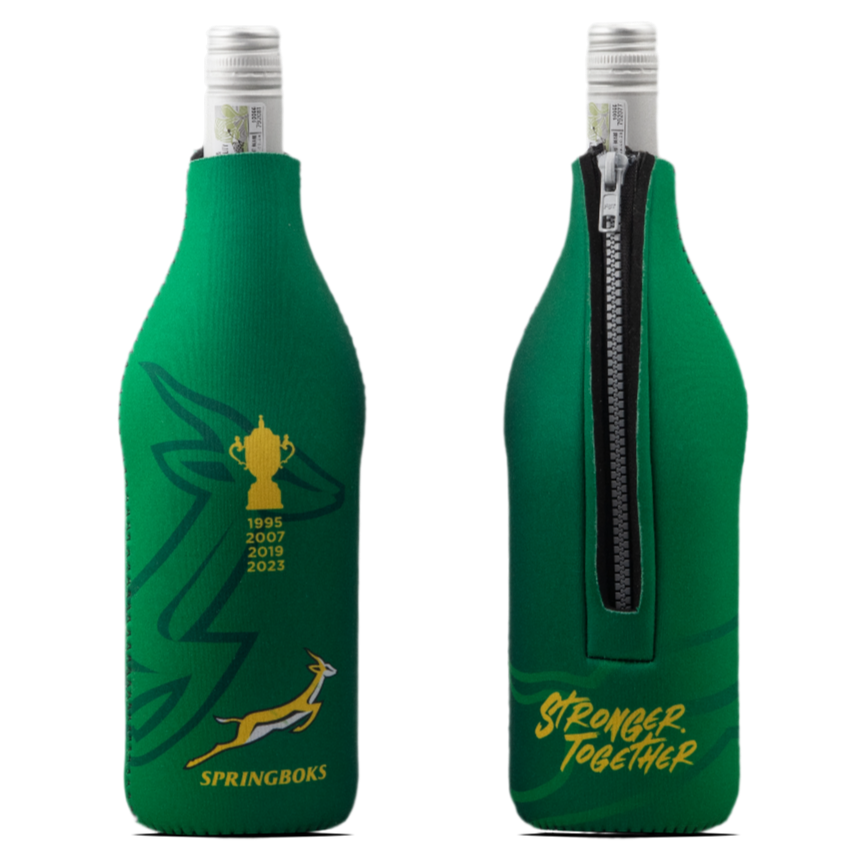Springbok Champions zip wine cooler – Frosty Neoprene Coolers