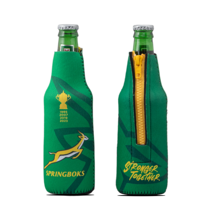 Springbok Champions Zip Beer Cooler 340ml. – Frosty Neoprene Coolers
