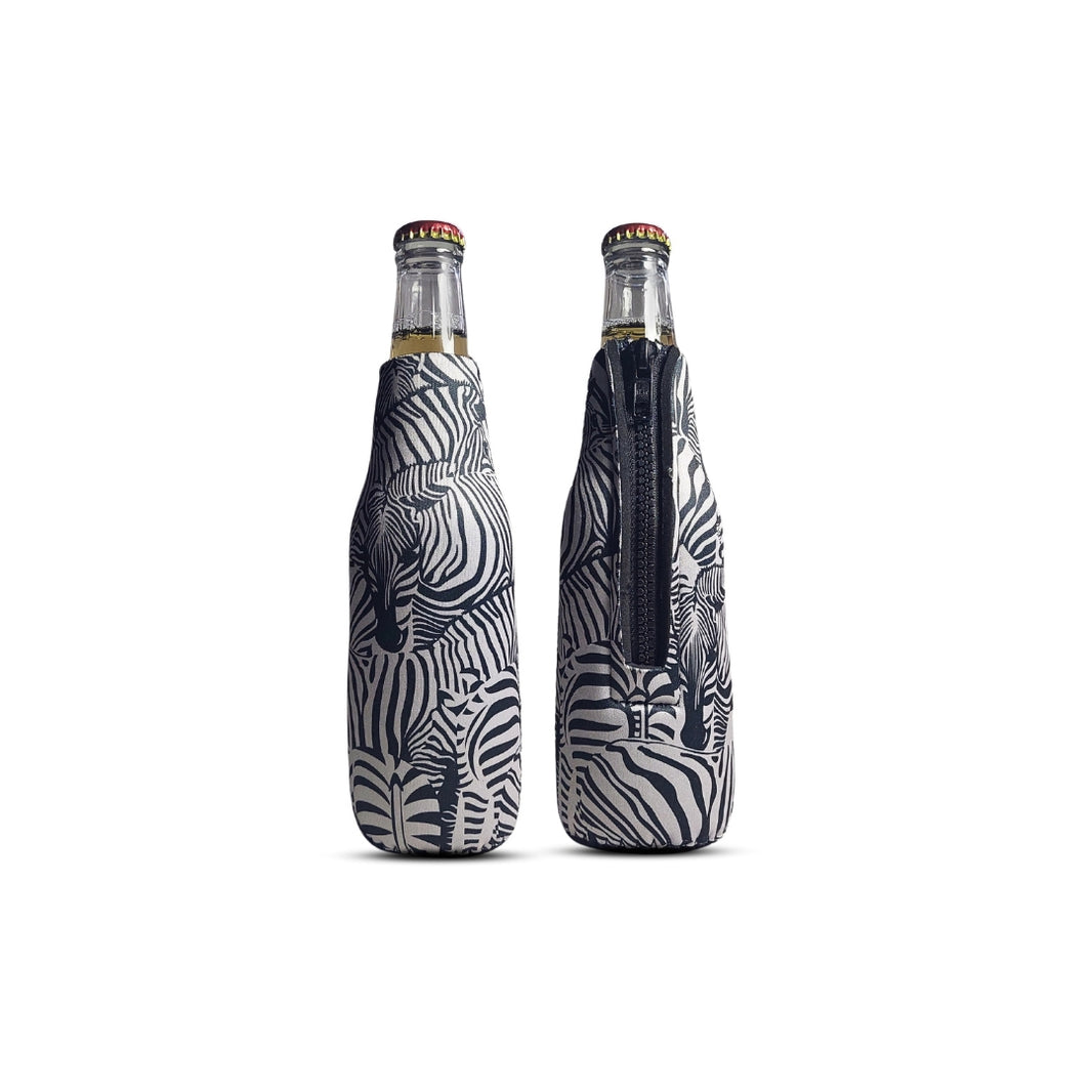 Safari Zebra print neoprene cooler sleeves. – Frosty Neoprene Coolers